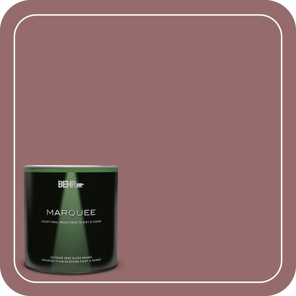 BEHR MARQUEE 1 qt. #140F-5 Clay Ridge Semi-Gloss Enamel Exterior Paint ...