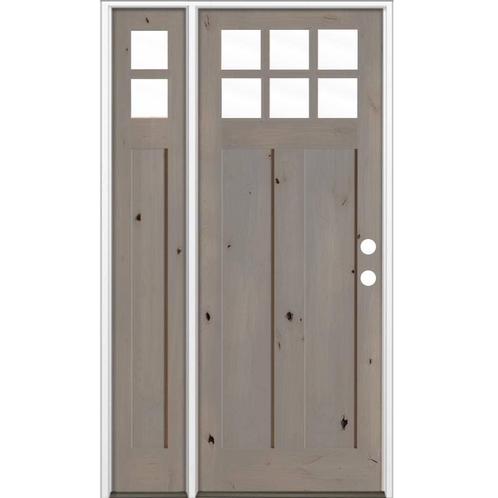 Krosswood Doors 56 in. x 96 in. Knotty Alder Left-Hand/Inswing 6-Lite ...