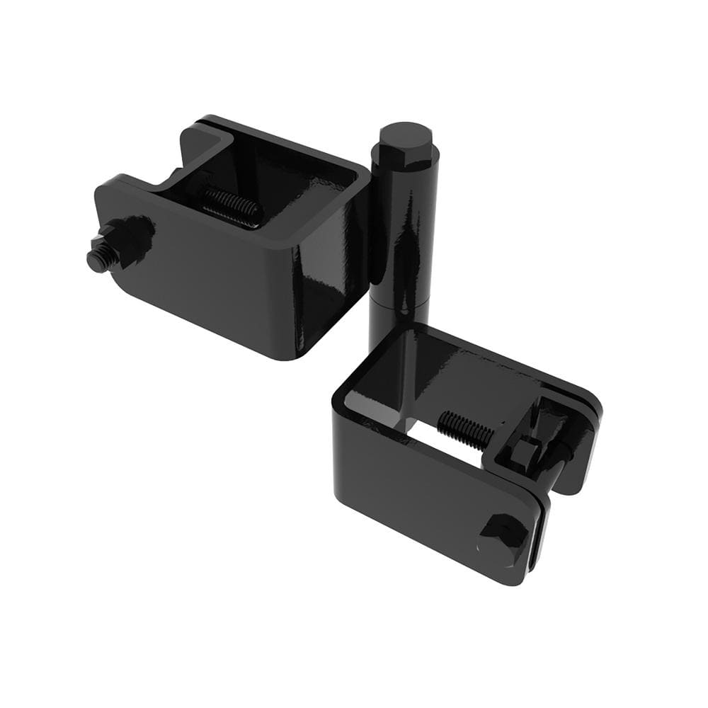 FORTRESS Versai 2 in. x 2 in. Gloss Black Steel Fence Gate Hinge for ...