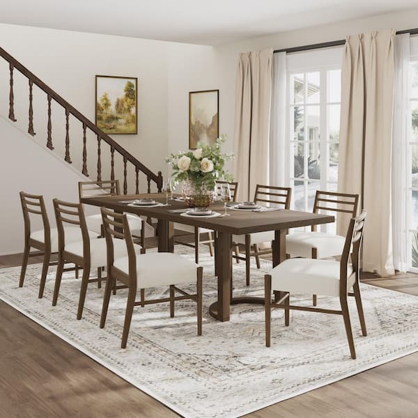 CHRISTOPHER KNIGHT HOME Ziegler 9-Piece Walnut plus Beige Rectangular ...