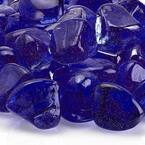 Margo Garden Products 1/2 in. 10 lb. Medium Caribbean Blue Reflective Tempered Fire Glass DFG10 ...