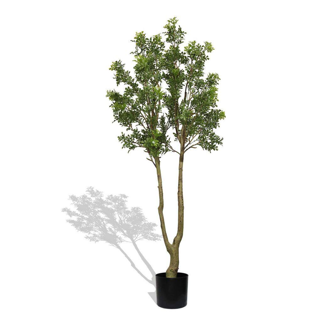 GOGEXX 63 in. Artificial Curved Greenery Branch-Realistic Plastic Faux ...