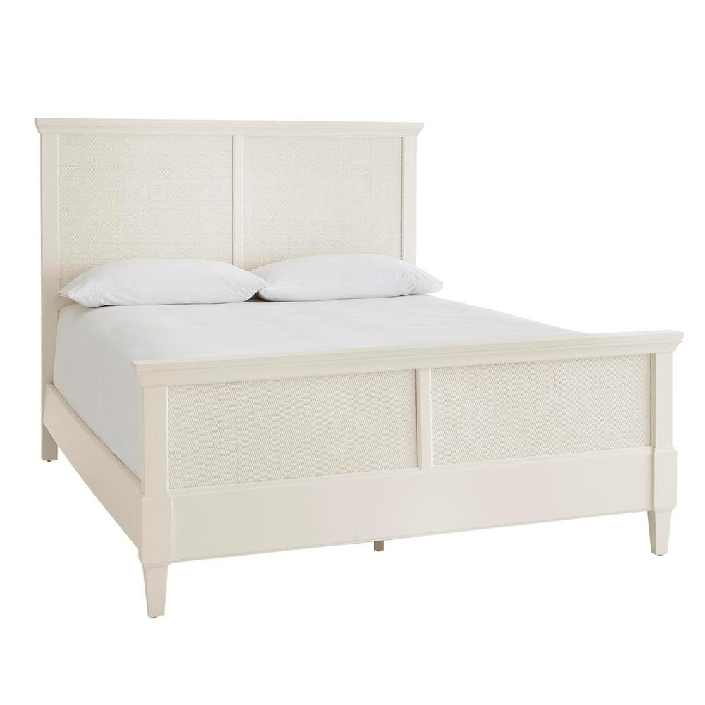 Home Decorators Collection Marsden Ivory Wooden Cane Queen Bed (65 in ...