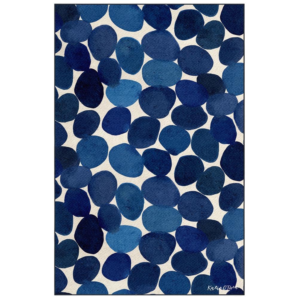 Empire Art Direct Blue 5 ft. x 8 ft. Smooth Stones I Washable Circles ...