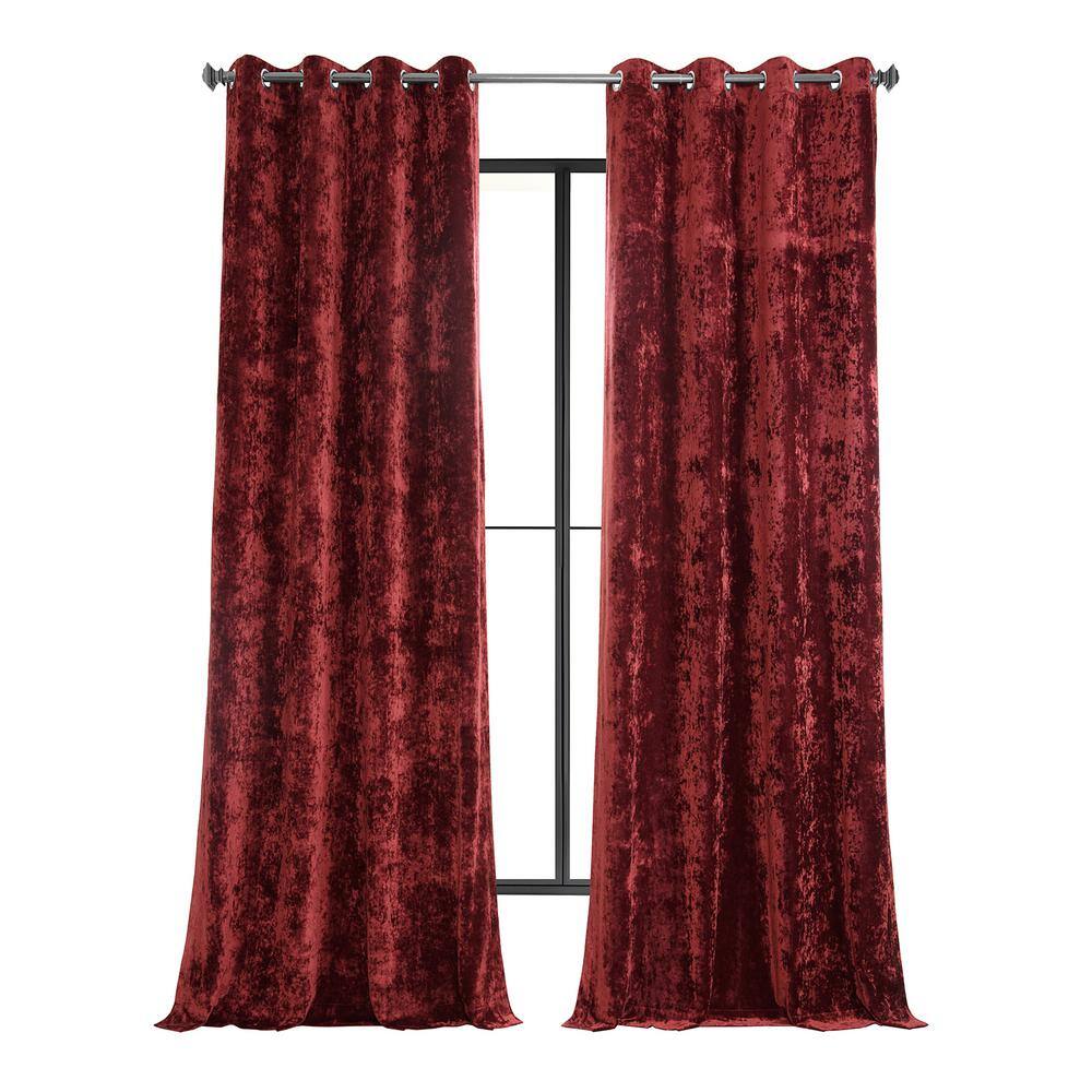 Exclusive Fabrics & Furnishings Ruby Red Lush Crush Velvet 50 in. W x ...