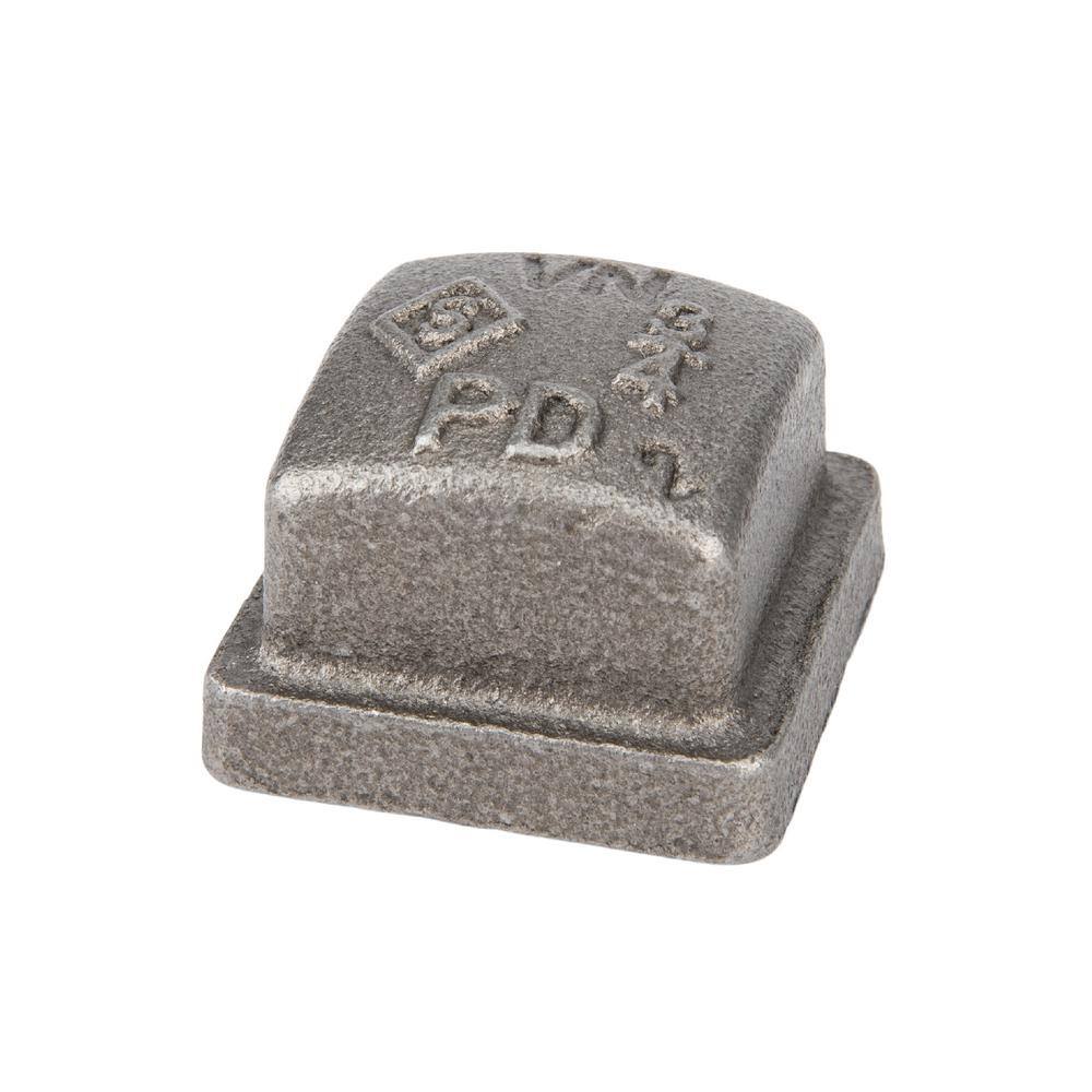 STZ 3/4 in. Black Malleable Iron Square Cap PDB SQCA-34 - The Home Depot