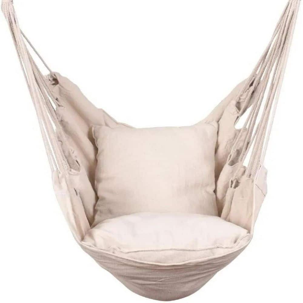 Cubilan Hammock Suspension Rope Chair Swing Seat with 2 Seat Cushions ...