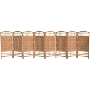 RED LANTERN 3 ft. Short Woven Fiber Folding Screen - 6 Panel - Dark ...