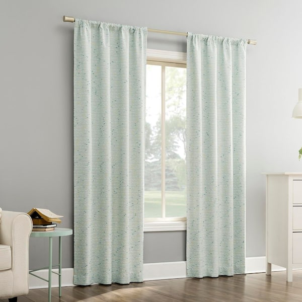 Sun Zero Sylo Mint Polyester 40 in. W x 84 in. L Rod Pocket 100% ...