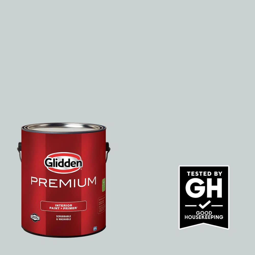 Glidden Premium 1 gal. PPG1036-2 Winter Chill Flat Interior Latex Paint ...