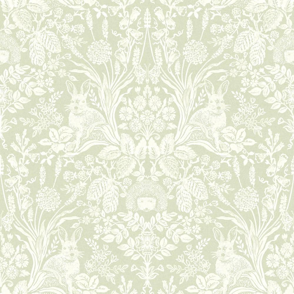 HOLDEN Woodland Damask Sage Green Non-Pasted Wallpaper (Covers 56 sq ...