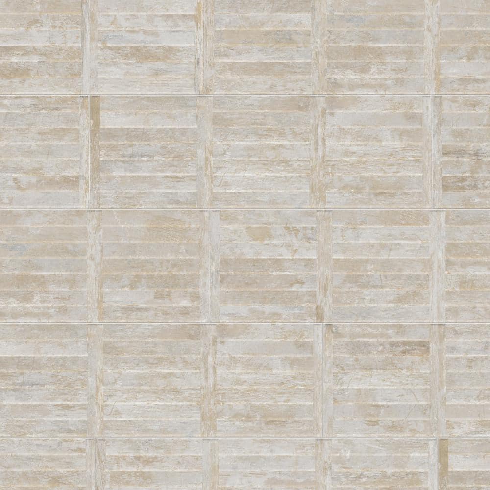 Merola Tile Habanera Decor Beige 11-7/8 in. x 35-1/2 in. Fluted Ceramic ...