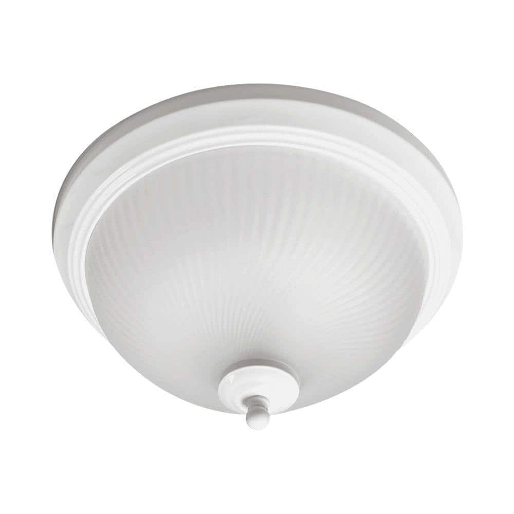 Euri Lighting Decorative 13 in. 2-Light White Bezel Ceiling Flush Mount ...