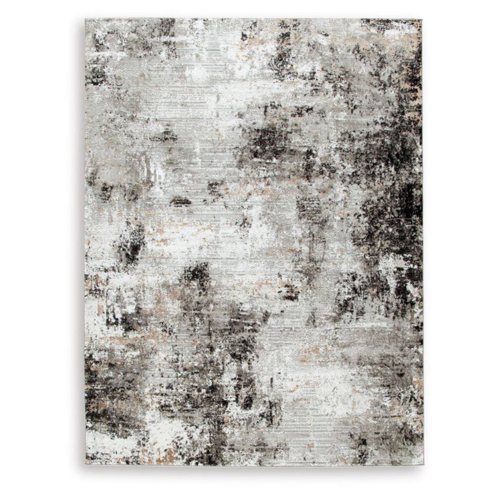 Signature DESIGN BY ASHLEY Langwell Gray 5 ft. x 7 ft. Abstract Area ...