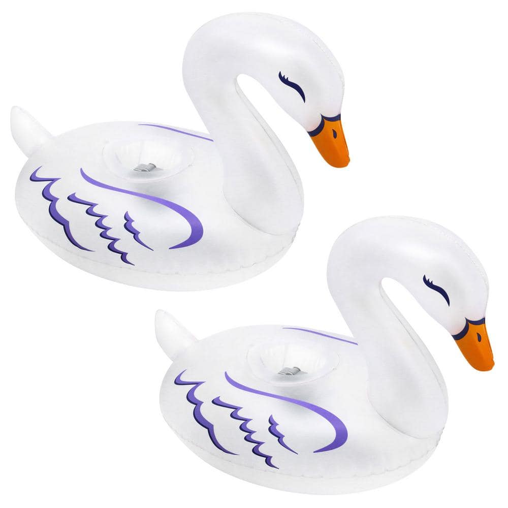 BANZAI White Party Swans LED Inflatable Pool Lanterns (2-Pack) 03781B ...