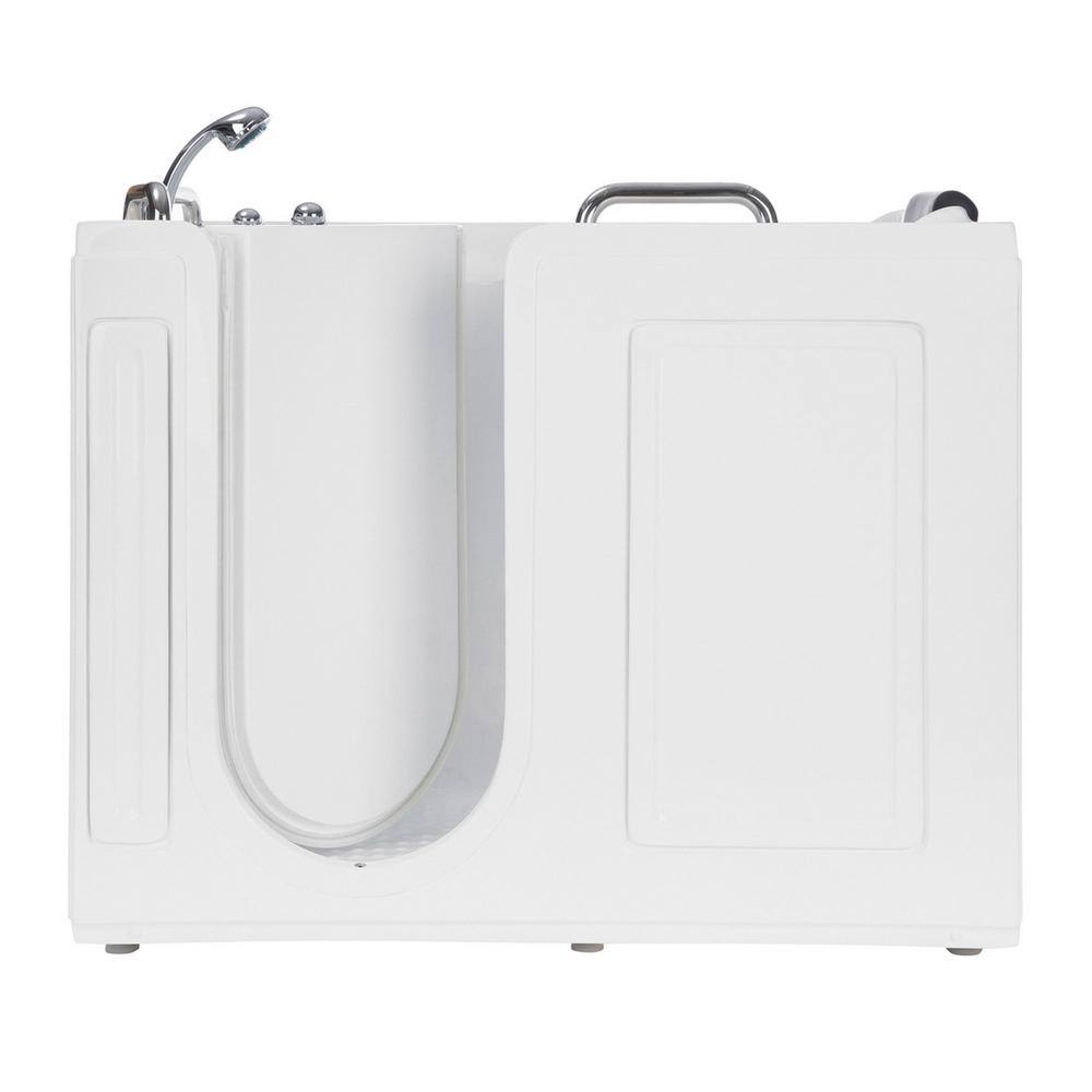Empava 53 in. Left Side Drain Walk-In Whirlpool Bathtub Door in White ...
