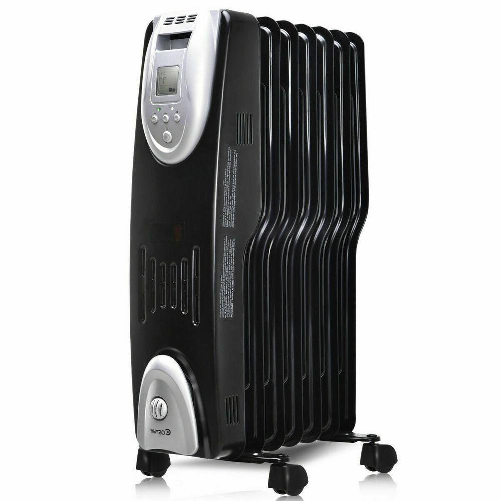 Costway 1500-Watt Electric Oil-Filled Radiant Heater Space Heater Safe ...
