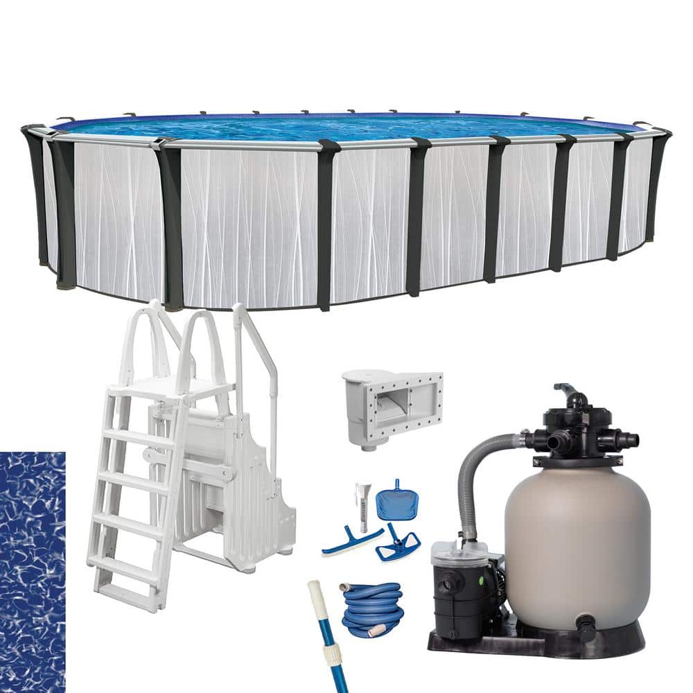 AQUARIAN Atwood 15 ft. x 31 ft. Oval 52 in Hard Side Pool Package with ...