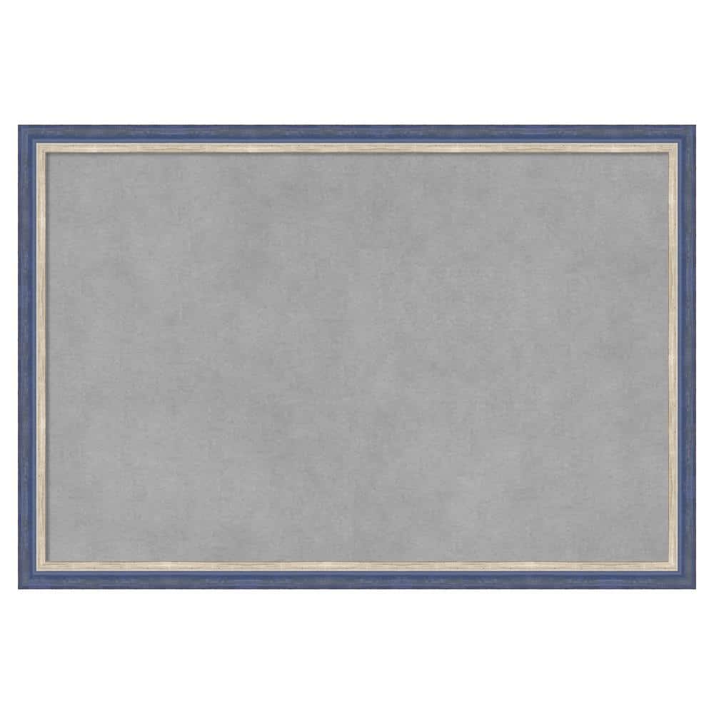 Amanti Art Theo Blue Narrow 19 in. x 13 in. Framed Magnetic Board ...