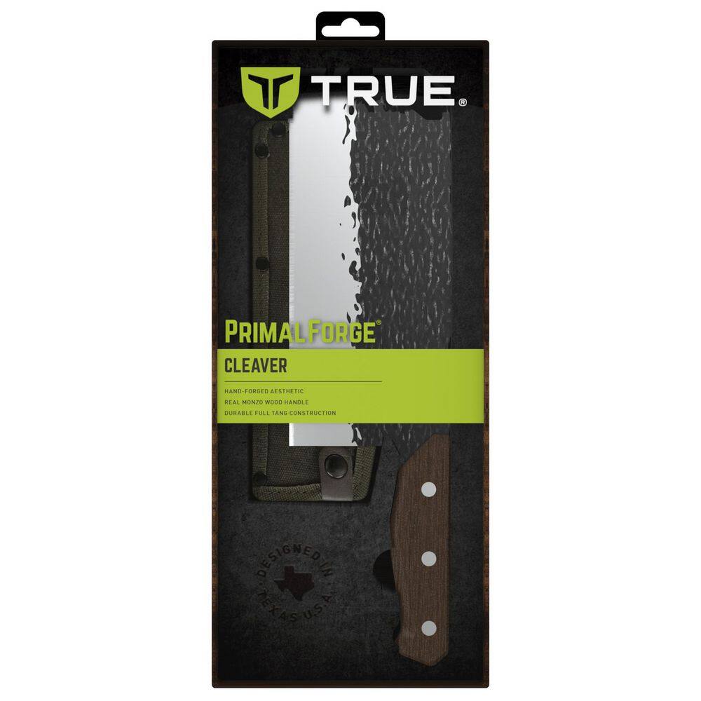 TRUE PRIMAL FORGE CLEAVER 7.87 in KNIFE WITH MONZO WOOD HANDLES AND ...