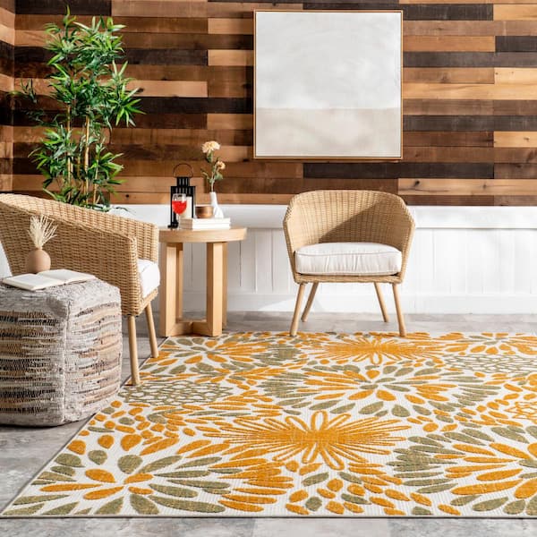 Patterned Orange Rug