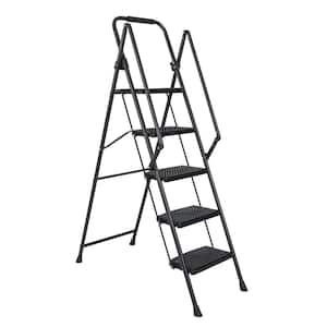 Tatayosi 3-Step Iron Folding Step Stool Ladder 330 lbs. Load Capacity ...