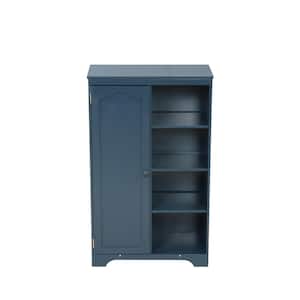 Retro Black Fluted Glass High Cabinet Storage Side Board with Dual ...