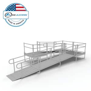 EZ-ACCESS PATHWAY 14 ft. Straight Aluminum Wheelchair Ramp Kit with ...