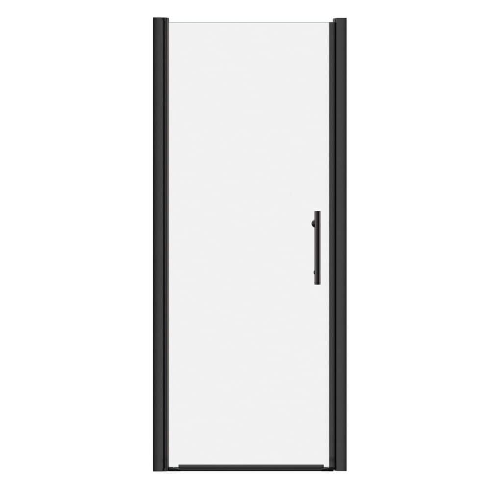 JimsMaison 32 in. W x 75 in. H Pivot Semi-Frameless Shower Door in ...