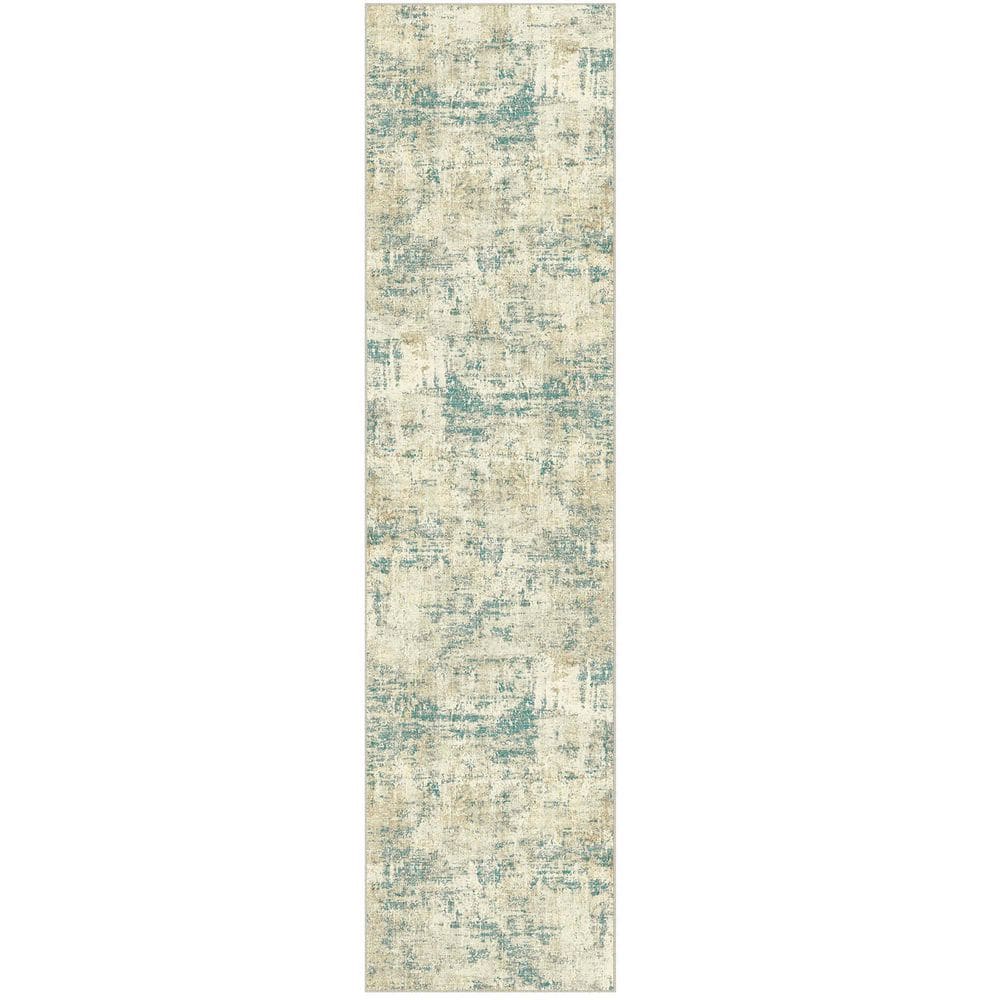 HaiiMeid Morocco Blue/Brown 2 ft. x 8 ft. Modern Abstract Runner Rug ...