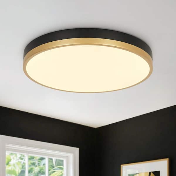 HUOKU Lumin 1-Light 15.7 in. W Black Integrated LED Selectable CCT ...