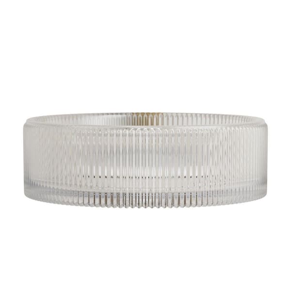 Boyel Living 14 in. Bathroom Sink Round Crystal Glass Basin No Faucet ...