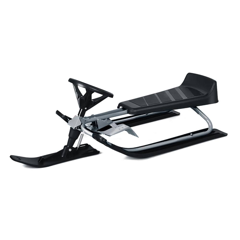 Costway 44 in. Kids Snow Racer Sled w/Steering Wheel & Double Brakes ...