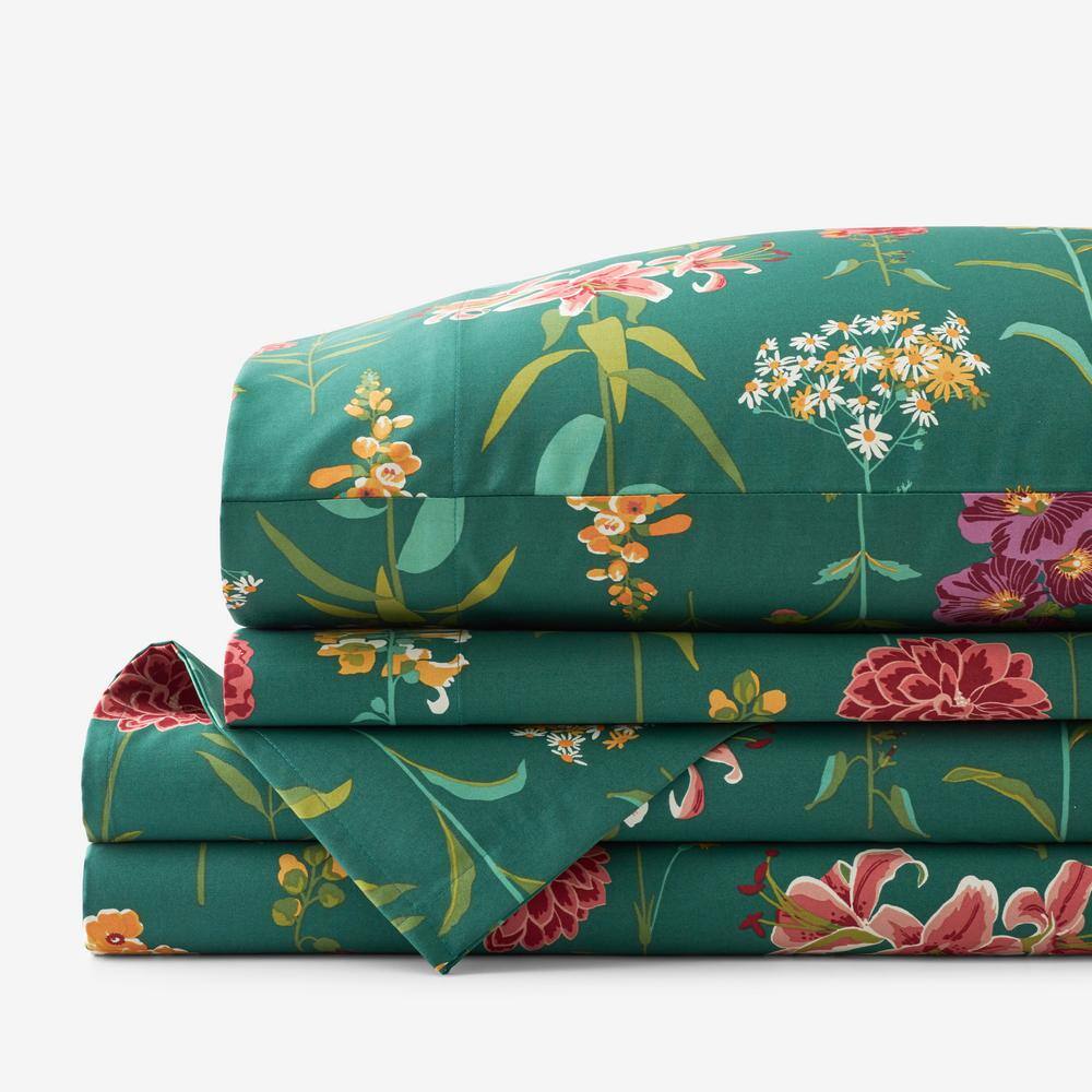 The Company Store Legends Hotel Green Multi Flower Garden Wrinkle-Free ...