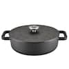 Disney 3 Quart Round Cast Iron Shallow Casserole, Black 49040 - The ...