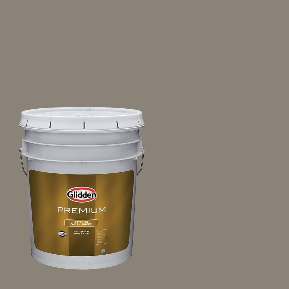 Glidden Premium 5 gal. PPG0999-5 Sweater Weather Satin Exterior Latex ...