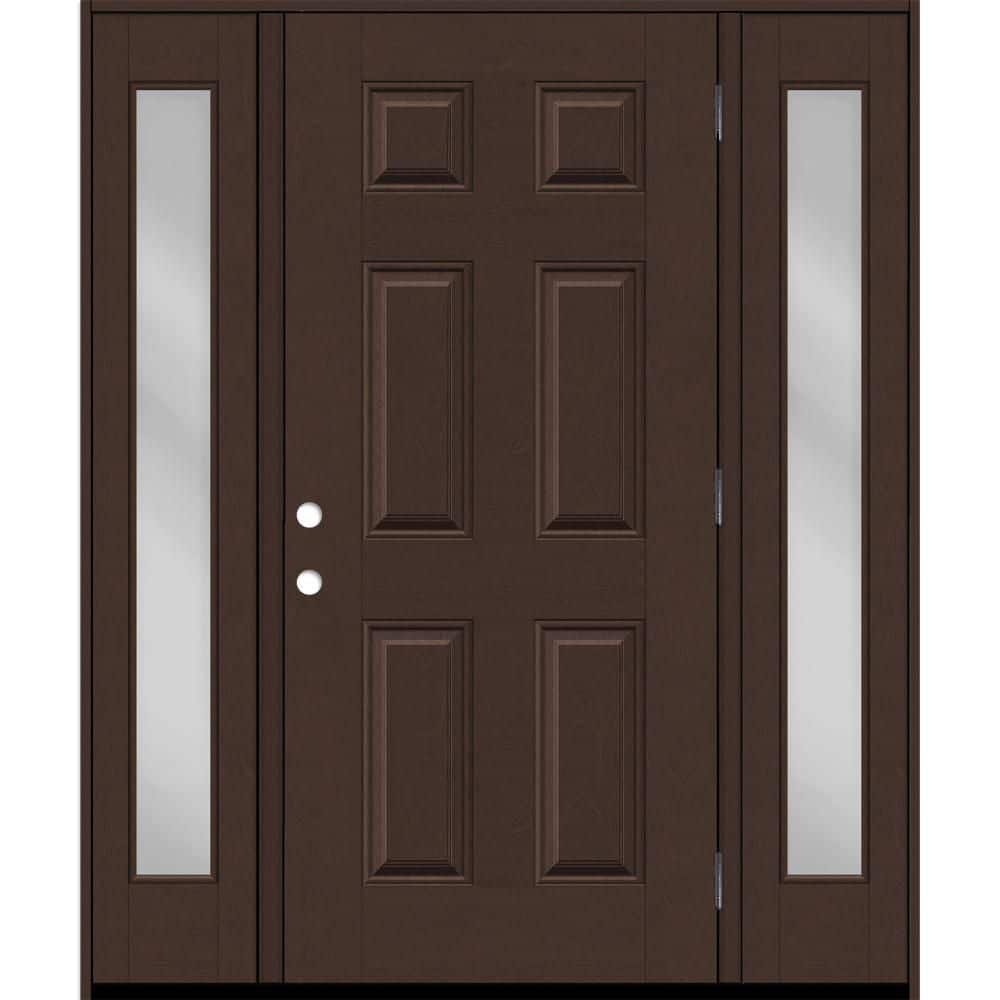 Steves & Sons Regency 60 in. x 80 in. 6-Panel LHOS Chestnut Stain ...