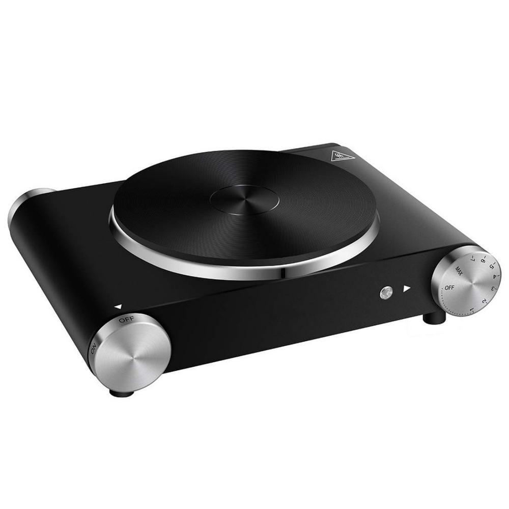 Numhew 1500 W Single Burner 7.1 in. Black Electric Cast Iron Hot Plate ...