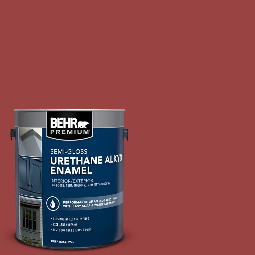 BEHR PREMIUM 1 gal. #MQ1-10 Red My Mind Urethane Alkyd Semi-Gloss ...