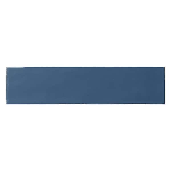 Daltile LuxeCraft 3 in. x 12 in. Blue Glazed Ceramic Subway Wall Tile ...