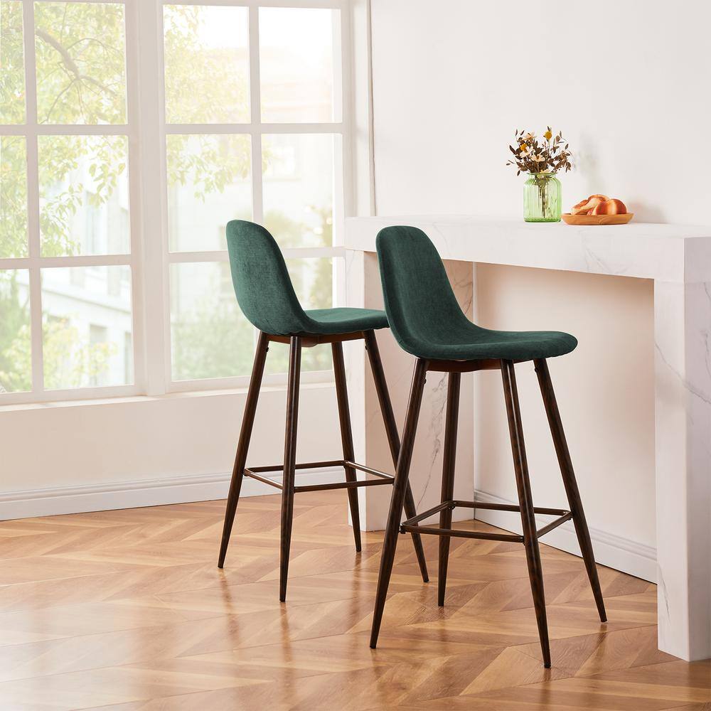 Homy Casa Charlton 30 in Green Low Back Metal Frame Bar Stool with ...