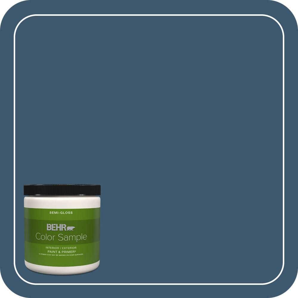 BEHR PREMIUM PLUS 8 oz. #BXC-24 Atlantic Tide Semi-Gloss Interior ...