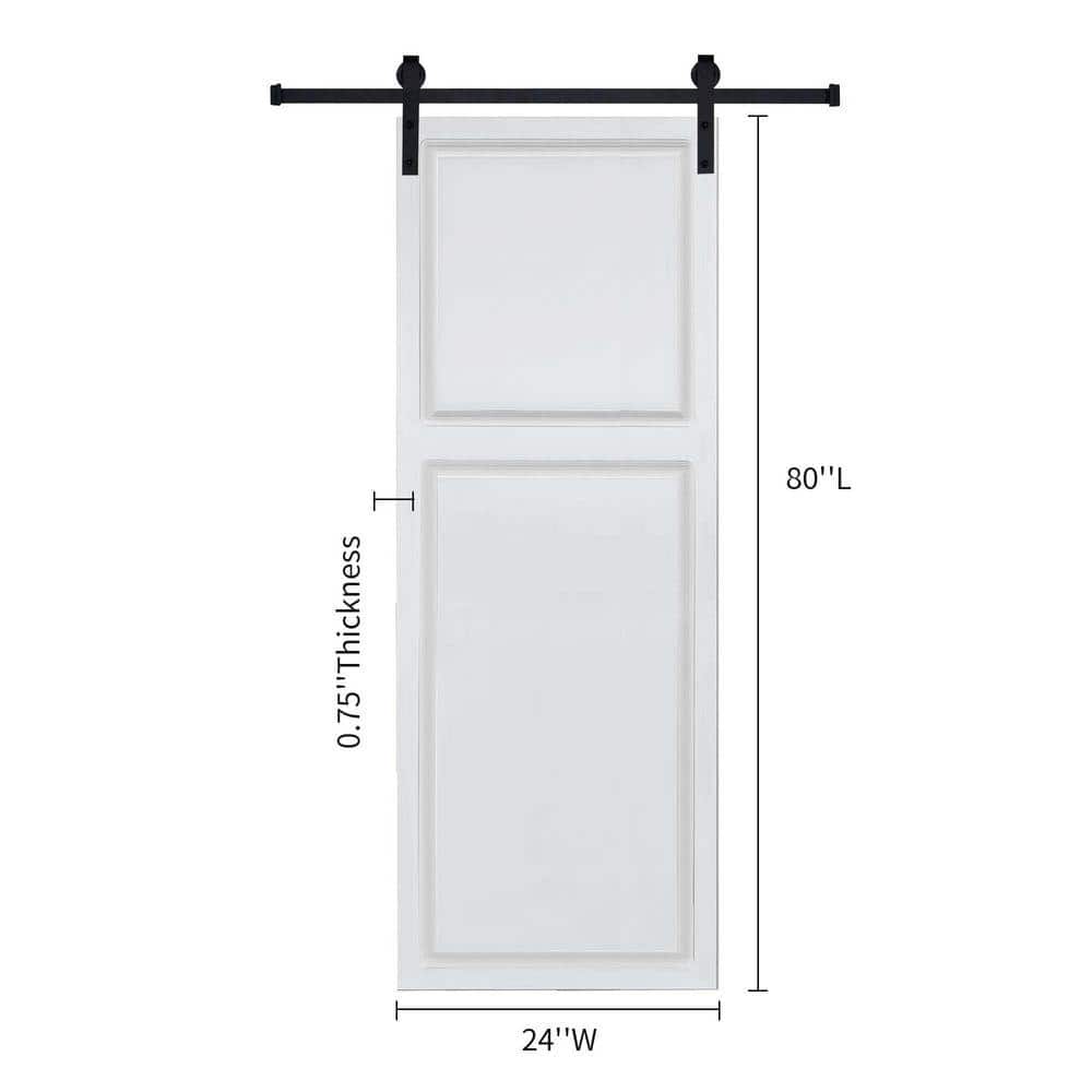 2-Panel Cottage style door 3/4 in. thick 24 in. x 80 in. MDF White Barn ...
