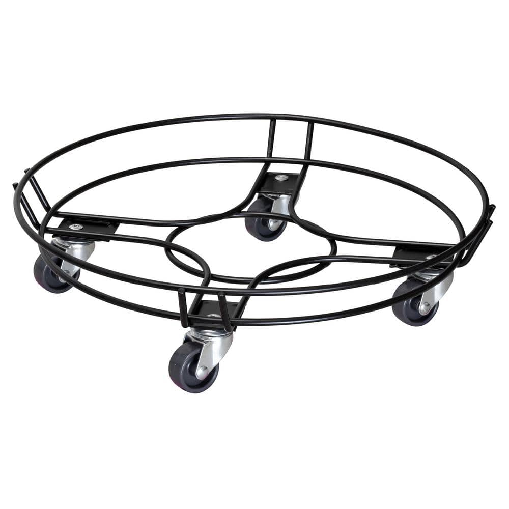 Wagner 15 in. Black Round Steel Wire Plant Caddy 64-0934 - The Home Depot