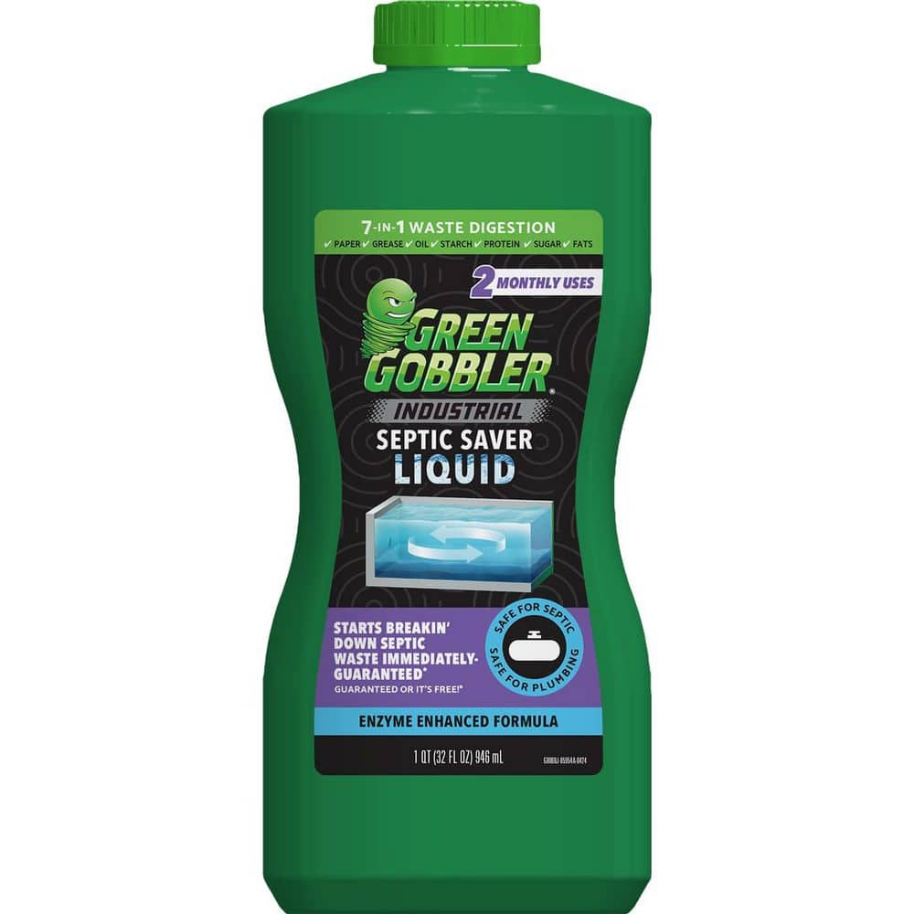 Green Gobbler 32 oz. Industrial Liquid Septic Saver Drain Cleaner G8039 ...