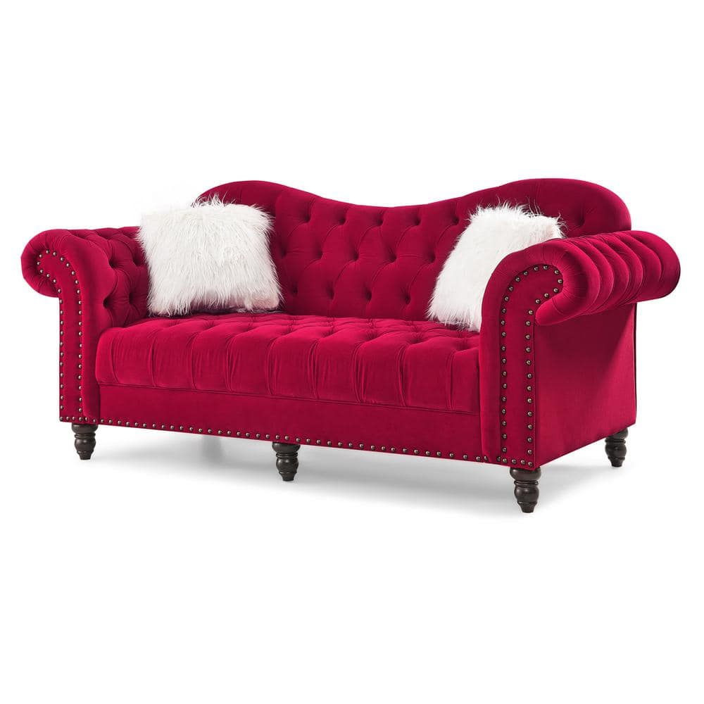 Red Camel Back Sofa | Baci Living Room