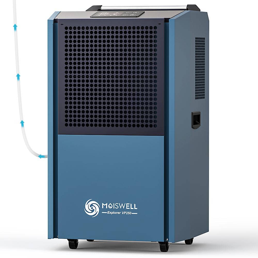 Moiswell 250 pt. 8,500 sq.ft. Bucketless Commercial Dehumidifier with ...