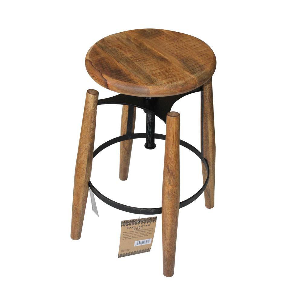 LR Home Art Decor Black and Natural Strong Wood Stool 1807A8084D9348 ...