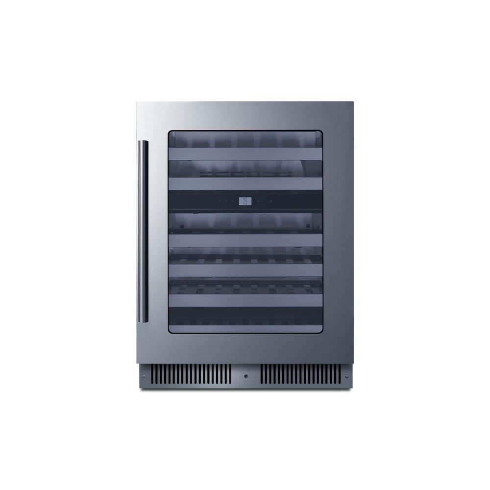 Summit Appliance 24 in. Dual Zone 48 Wine Bottles Wine Cooler in Glass ...