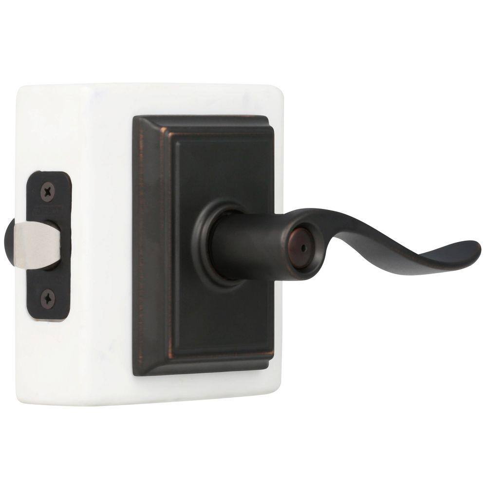 Schlage Accent Aged Bronze Privacy Door Handle with Addison Trim F40 ...